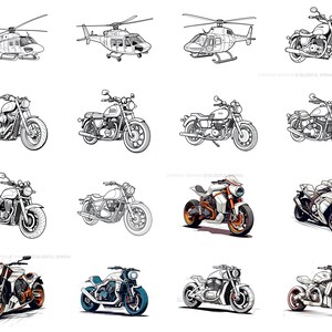 100+ Motorbike Procreate Brush Set | Unique Realistic Motorcycle Stamp ...