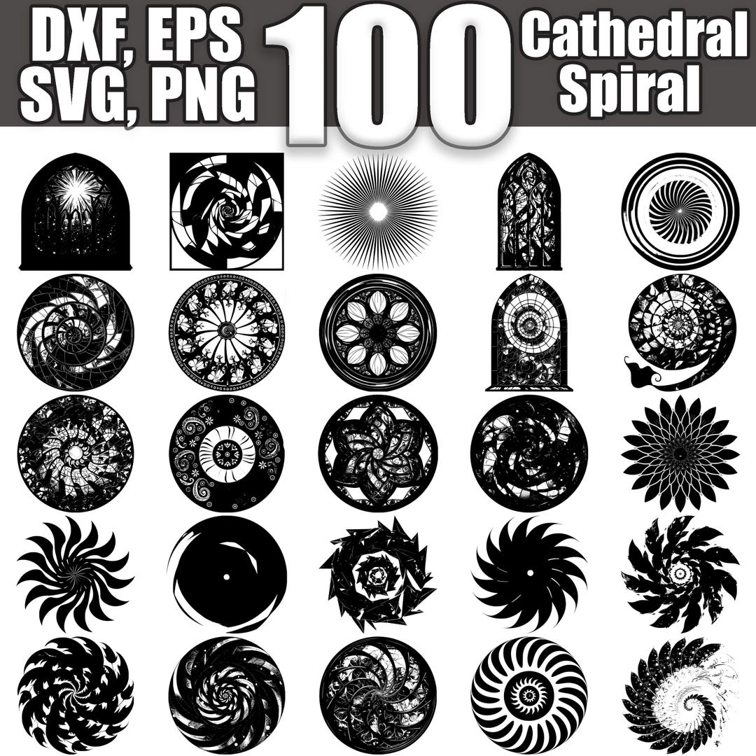 Cathedral Spiral SVG Bundle, Set of 100, Instant Digital Download Svg ...
