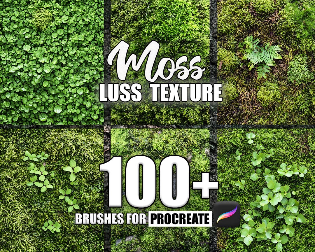 Lush Moss Texture Procreate Brushes: 100+ Seamless Patterns (digital ...