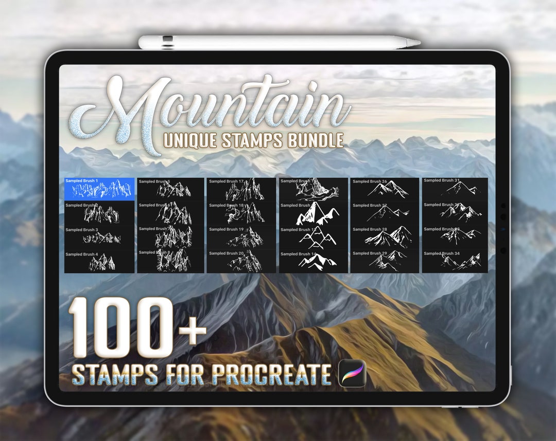 100+ Mountain Procreate Stamps, Procreate Brushes, Procreate Landscape, Procreate Mountains ...