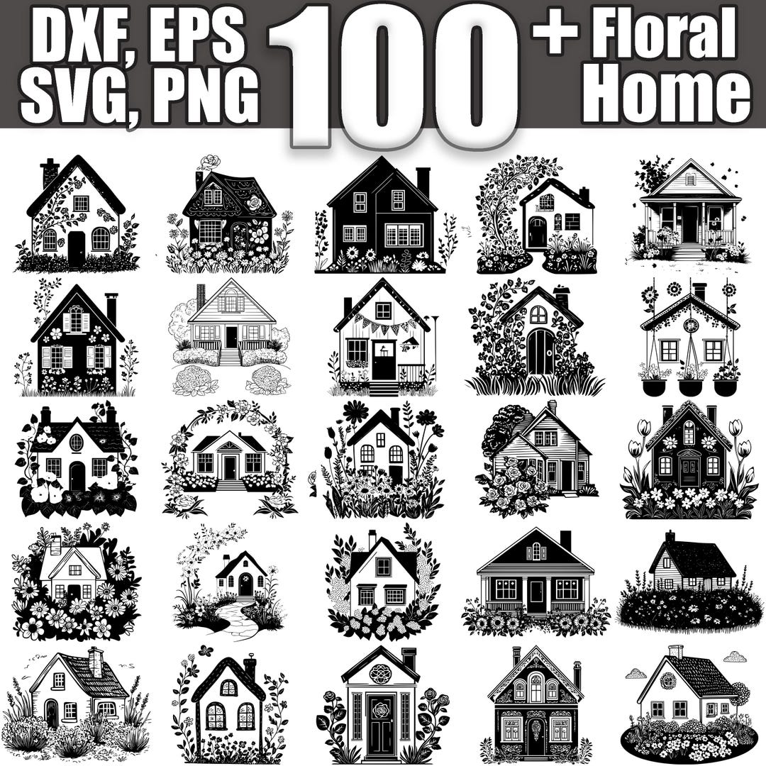 Floral Home SVG Bundle, Set of 100, Instant Digital Download Svg Png ...