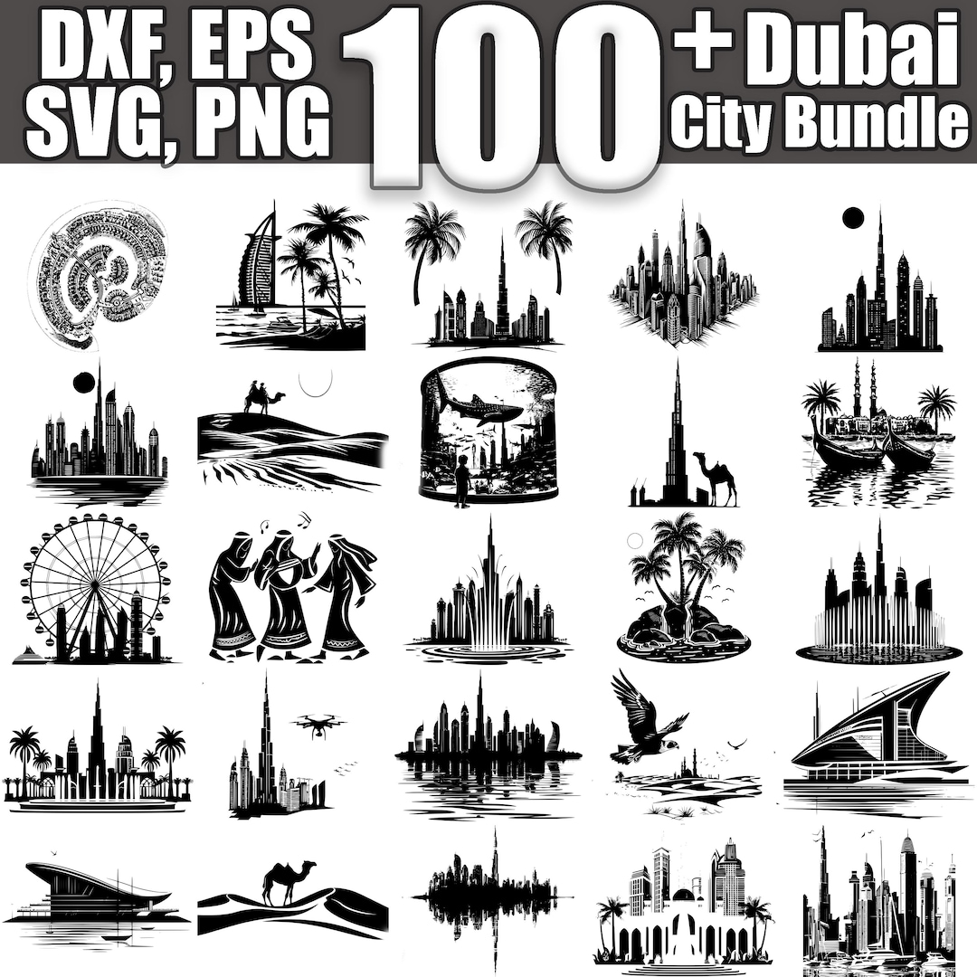 Dubai City SVG Bundle, Set of 100, Instant Digital Download Svg Png Dxf ...