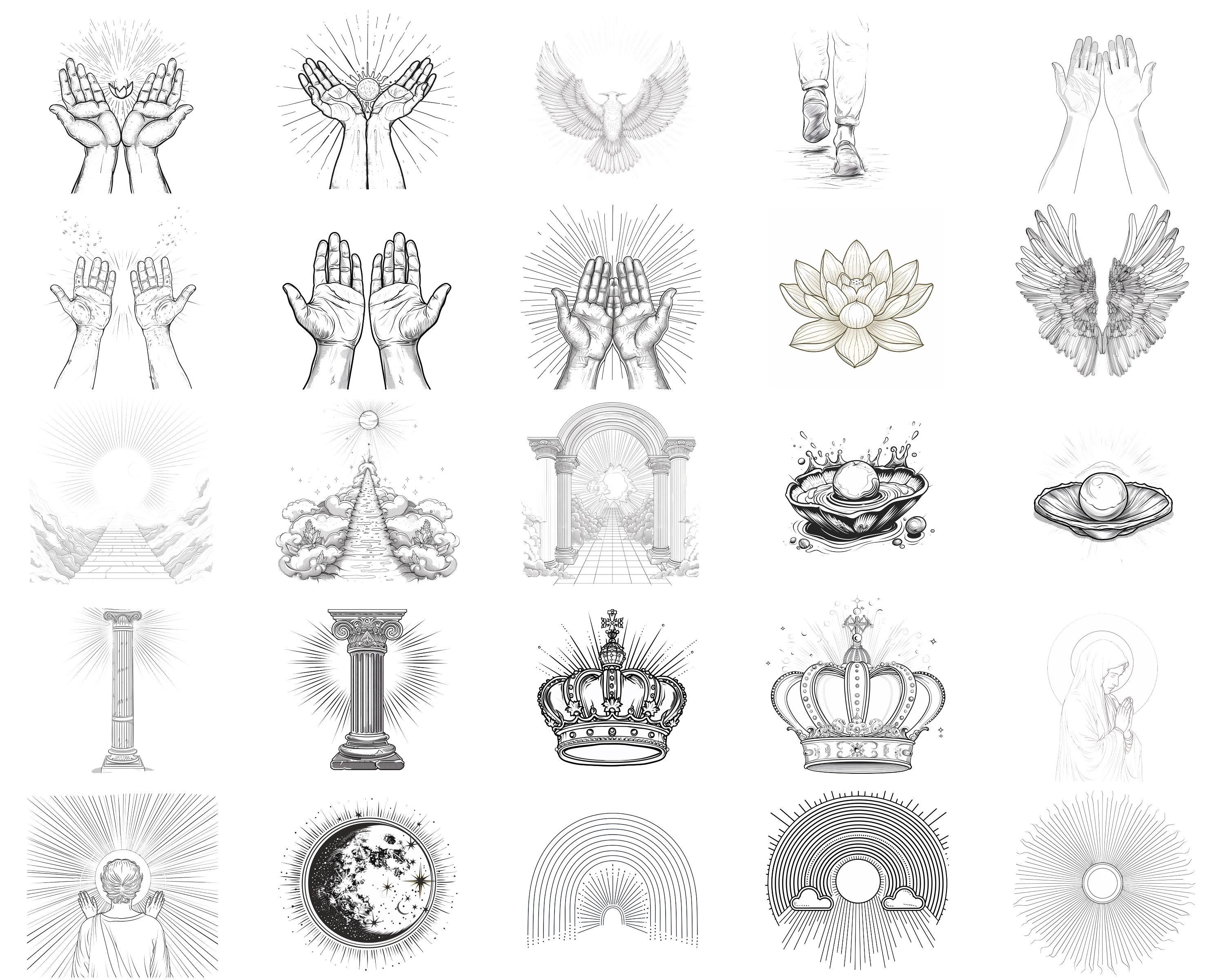 100+ Divine Symbols Procreate Brush Set | Procreate Stamp Brushes ...