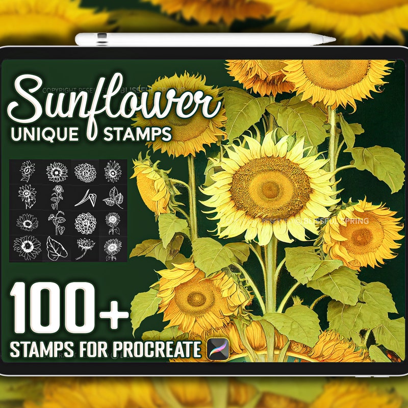 Sunflower Stamp - Etsy