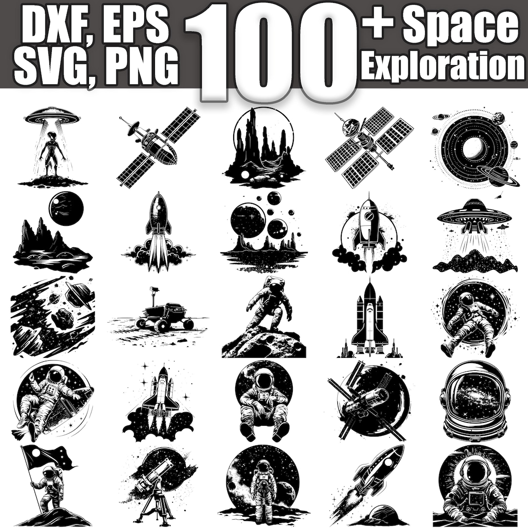 Space Exploration SVG Bundle, Set of 100, Instant Digital Download Svg ...