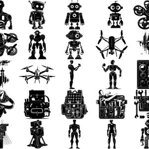 Robots and Gadgets SVG Bundle: 100 Tech Designs (digital Download) - Etsy