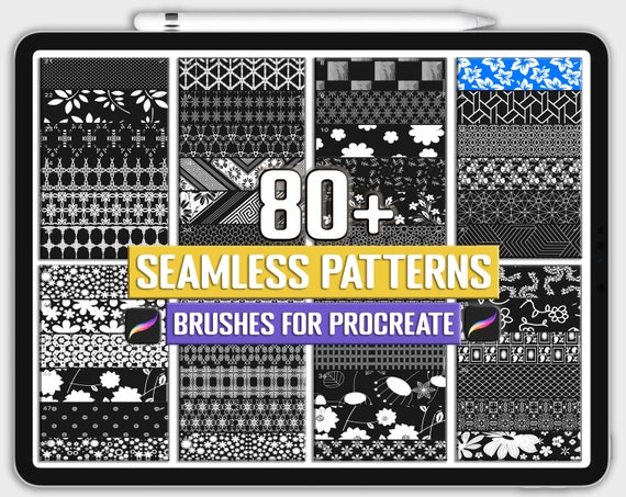 80 Seamless Geometric Pattern Brushes for Procreate Instant - Etsy