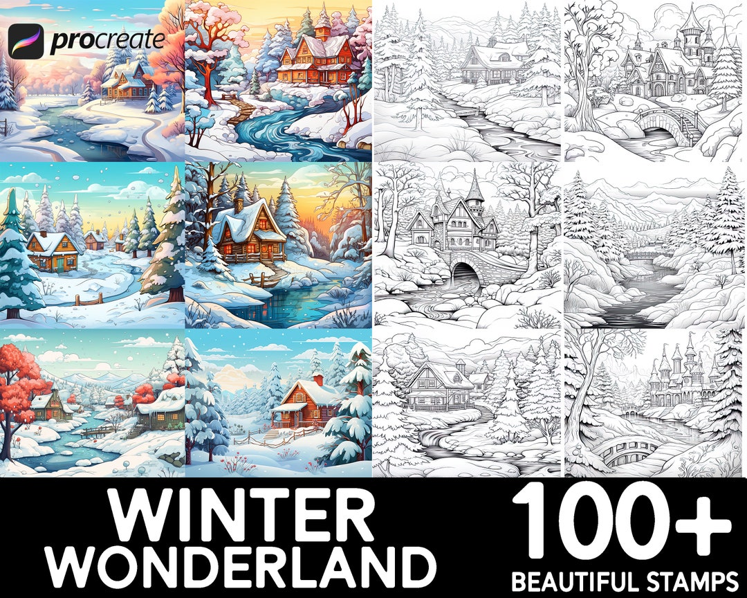 100+ Winter Wonderland Procreate Brush Set | Unique Winter Wonderland ...