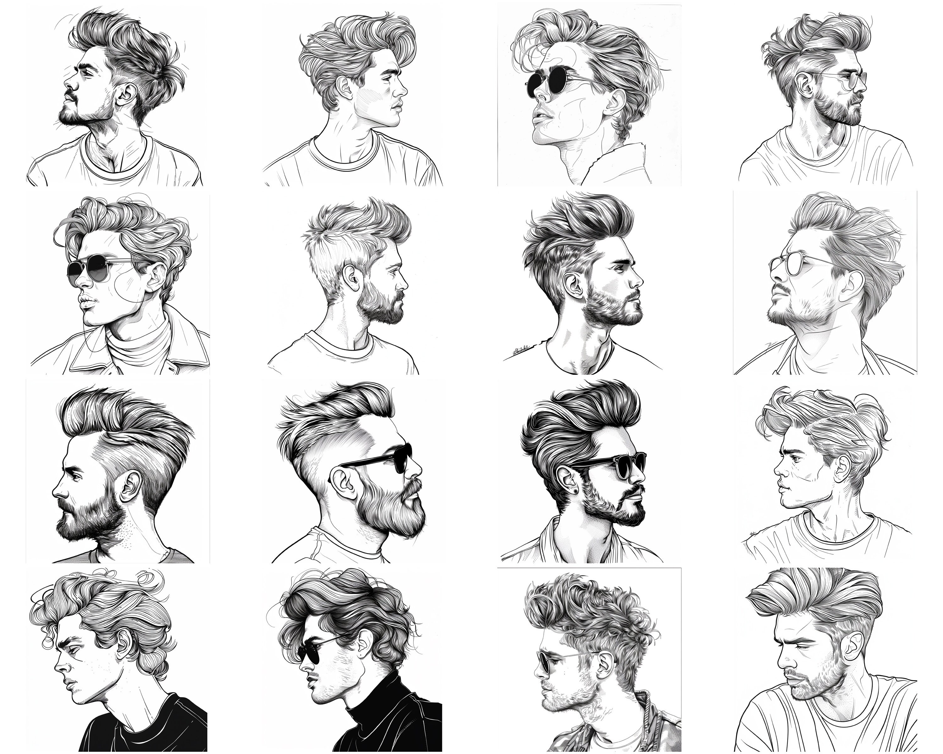155+ Man Stylish Hair Style Procreate Brush Set | Stamps for Procreate ...
