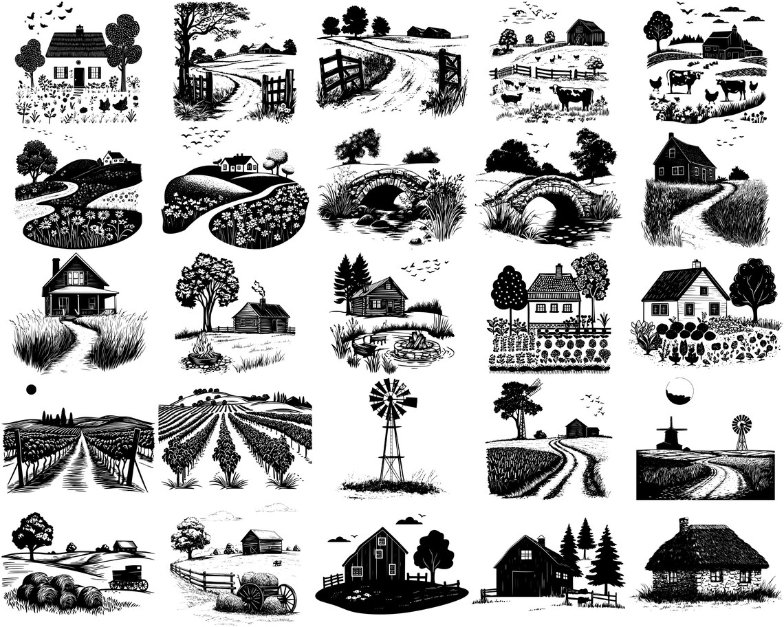 Countryside SVG Bundle, Set of 100, Instant Digital Download Svg Png ...