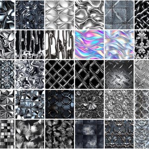 Chrome Texture Procreate Brushes: 100+ Seamless Metal Patterns (instant ...