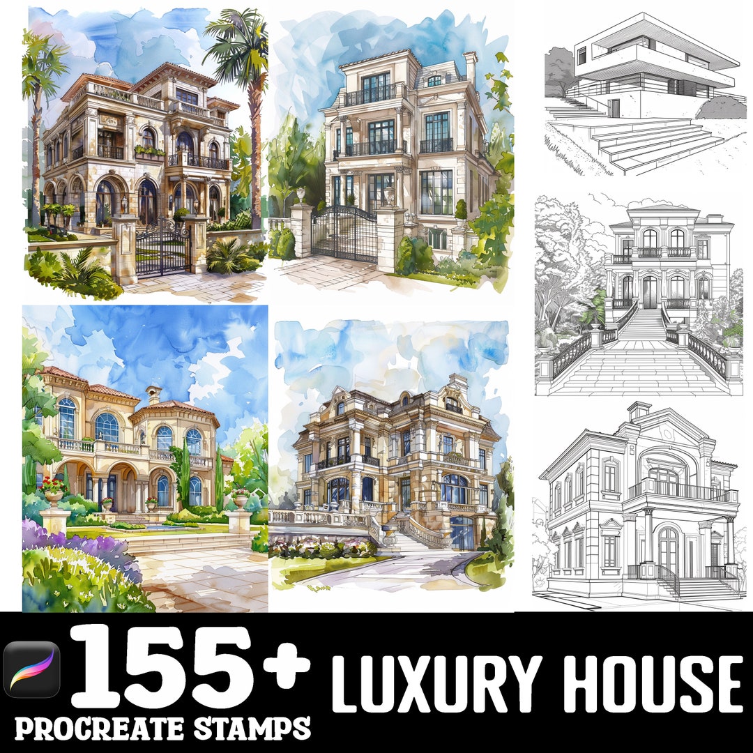 155+ Luxury House Procreate Brush Set | Stamps for Procreate | Instant ...