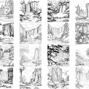 150+ Waterfall Scene Procreate Brush Set | Stamps for Procreate ...