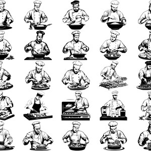 Chef Working SVG Bundle, Set of 100, Instant Digital Download Svg Png ...