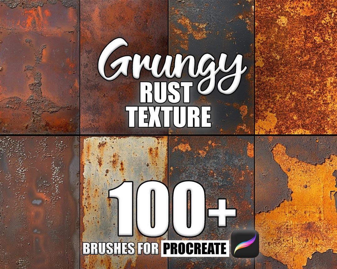 Grungy Rust Texture Procreate Brushes: 100+ Seamless Patterns (digital ...
