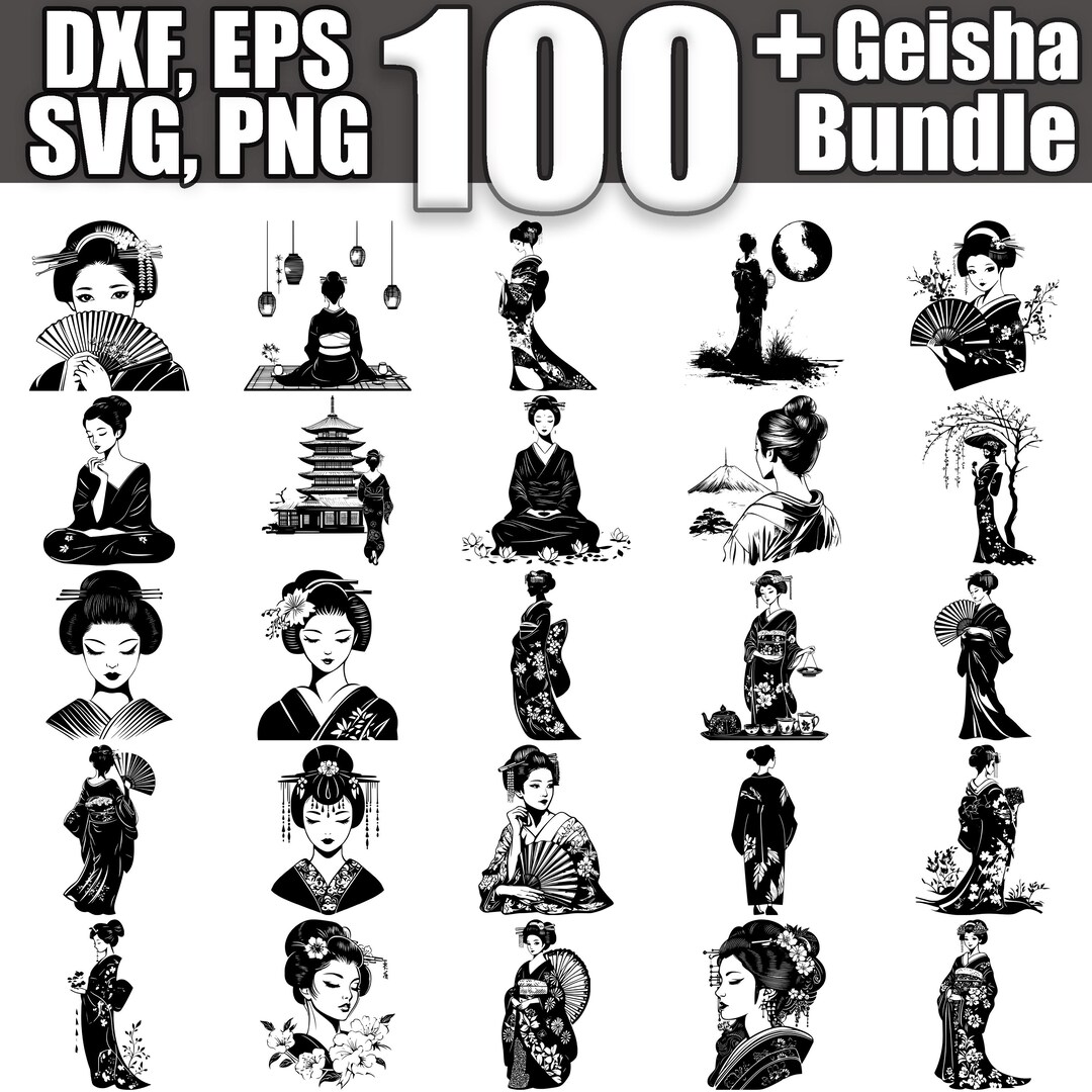 Geisha SVG Bundle, Set of 100, Instant Digital Download Svg Png Dxf Eps ...