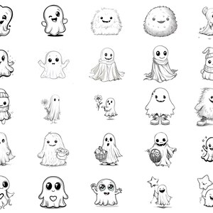 100+ Cute Ghost Procreate Brush Set | Procreate Stamp Brushes | Instant ...