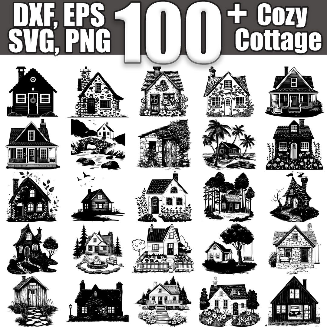 Cozy Cottage SVG Bundle, Set of 100, Instant Digital Download Svg Png ...