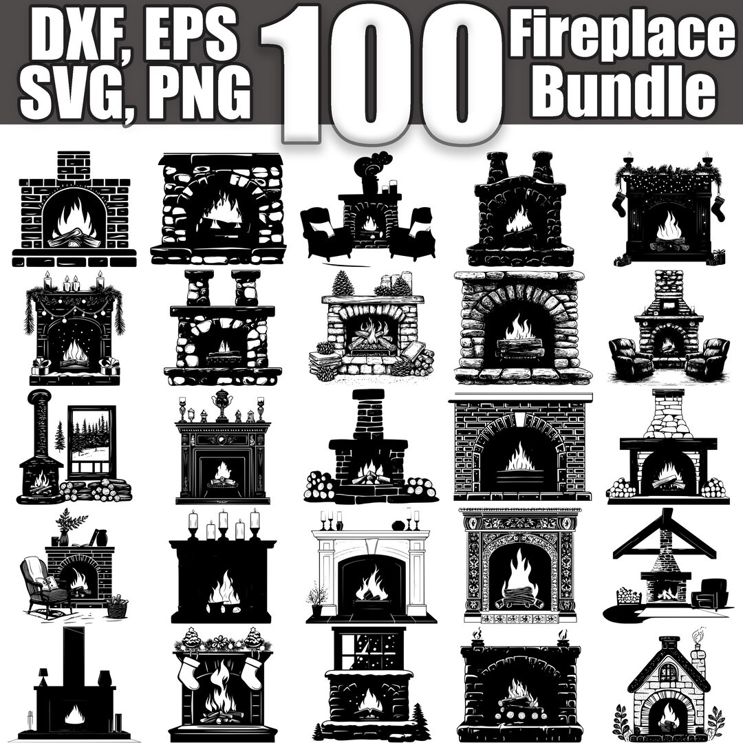 Fireplace SVG Bundle, Set of 100, Instant Digital Download Svg Png Dxf ...