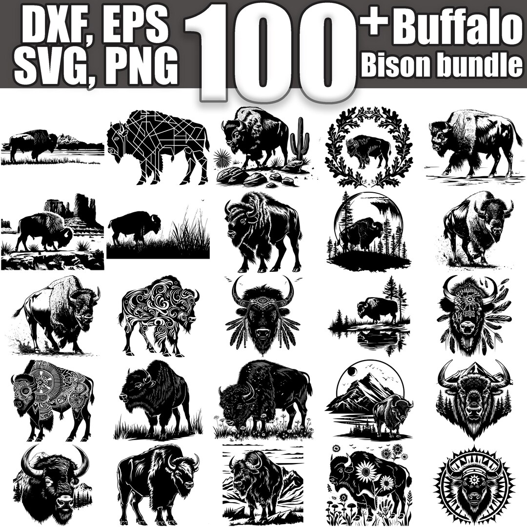 Wild Buffalo SVG Bundle, Set of 100, Instant Digital Download Svg Png ...