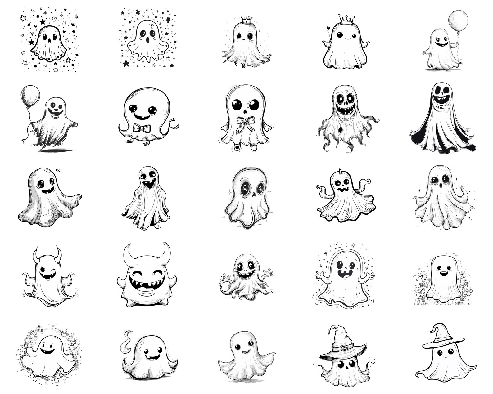 100+ Cute Ghost Procreate Brush Set | Procreate Stamp Brushes | Instant ...