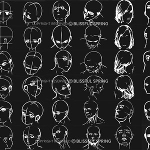 100+ Procreate Head Guide Stamps: Face Brushes (digital Download) - Etsy