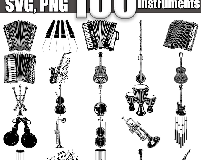 Music Instruments Svg, Guitar Svg, Music Drum Svg, Music Equipment Svg ...