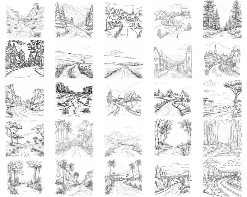 128+ Scenic Route Drive Procreate Brush Set | Stamps for Procreate ...