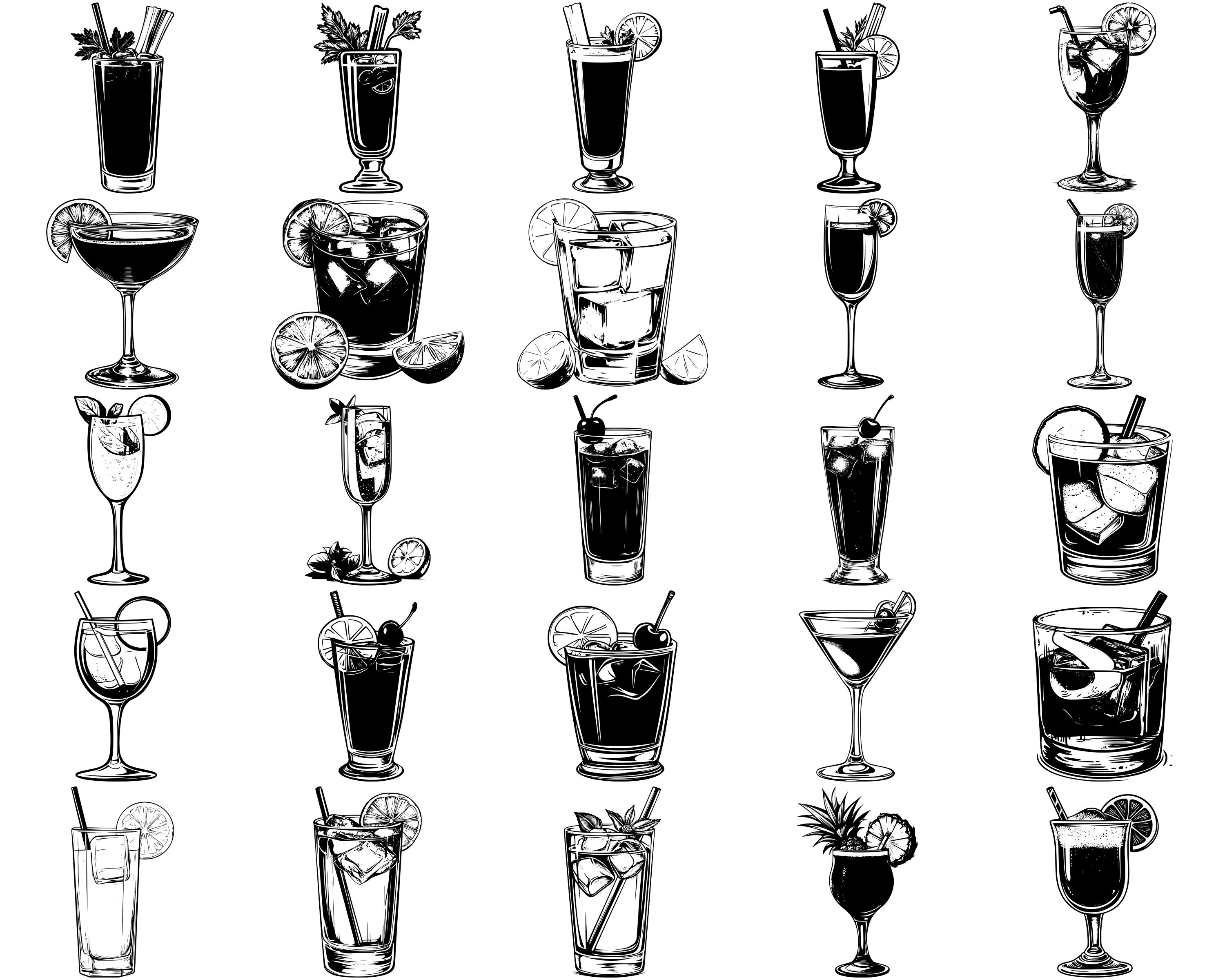 Coctail Drinks SVG Bundle, Set of 100, Instant Digital Download Svg Png ...