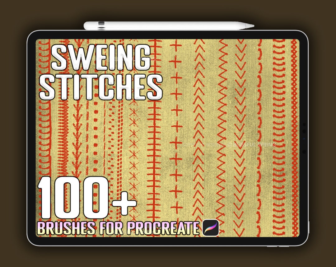 Procreate Stitch Brushes: 100+ Fashion & Embroidery Stitches (digital ...