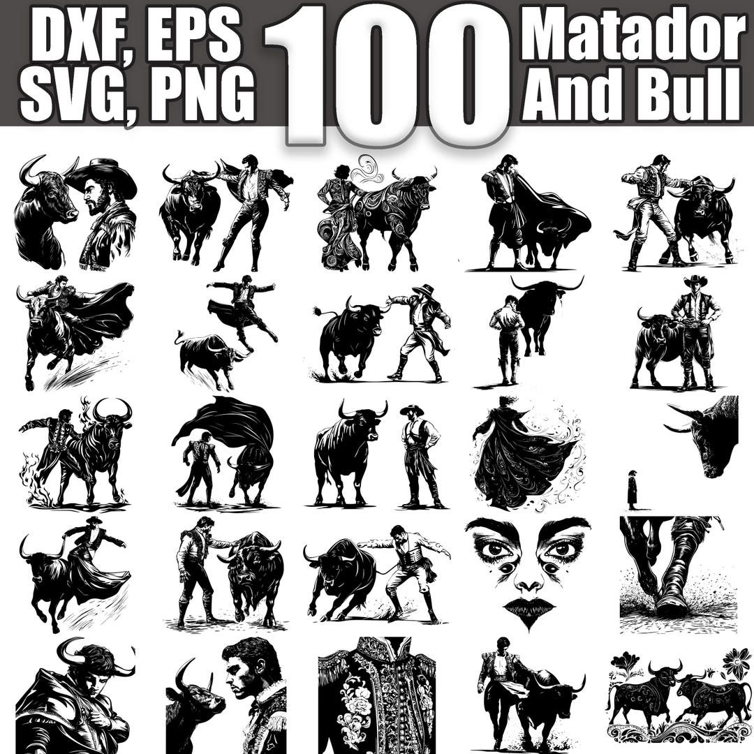 Matador and Bull SVG Bundle: 100 Designs (digital Download) - Etsy