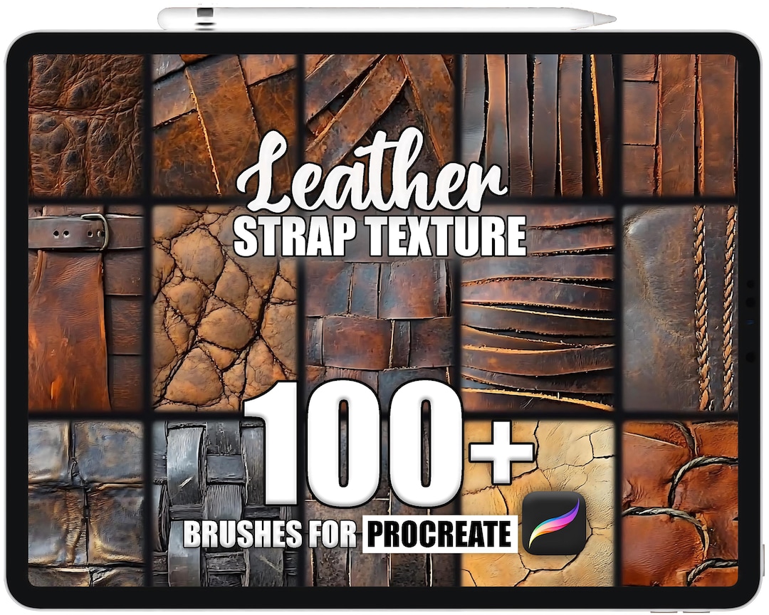 100+ Faded Leather Strap Lines Texture Procreate Pattern Brushes ...