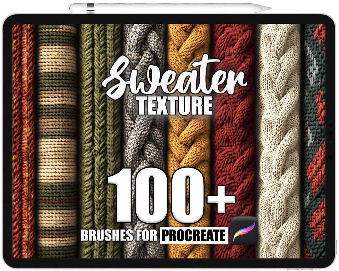 Sweater Texture Procreate Brushes: 100+ Seamless Knit Patterns (digital ...