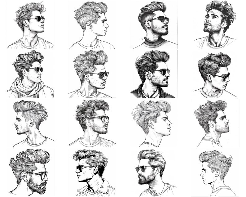 155+ Man Stylish Hair Style Procreate Brush Set | Stamps for Procreate ...