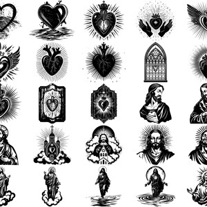 Sacred Heart of Jesus SVG Bundle, Set of 100, Instant Digital Download ...