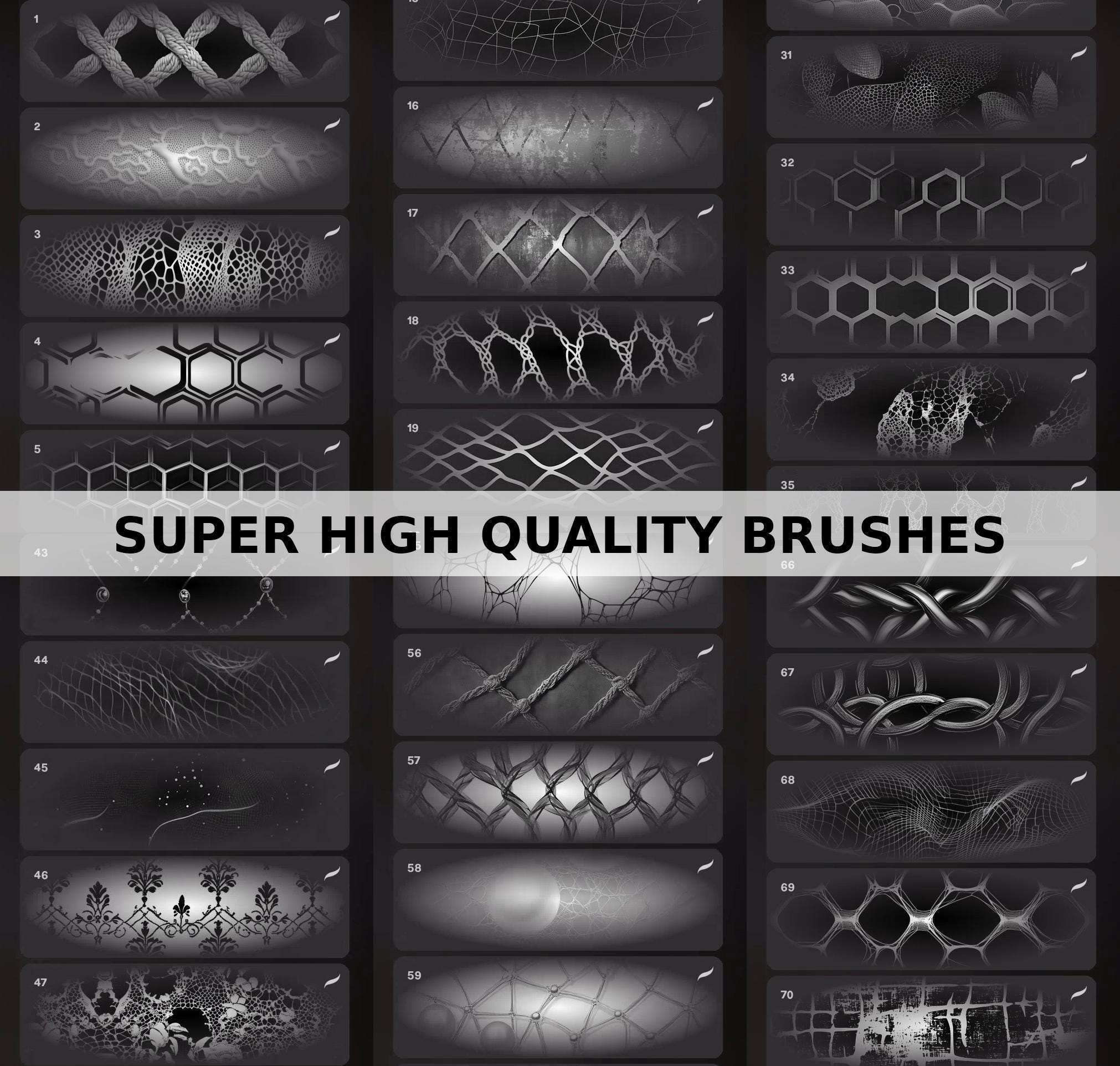 100+ Fishnet Texture Procreate Brushes: Seamless Patterns (instant ...