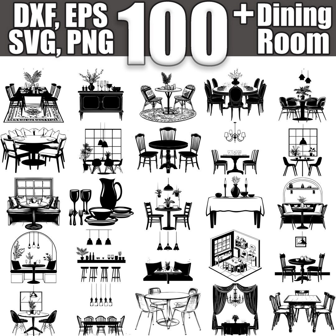 Dinning Room SVG Bundle, Set of 100, Instant Digital Download Svg Png ...