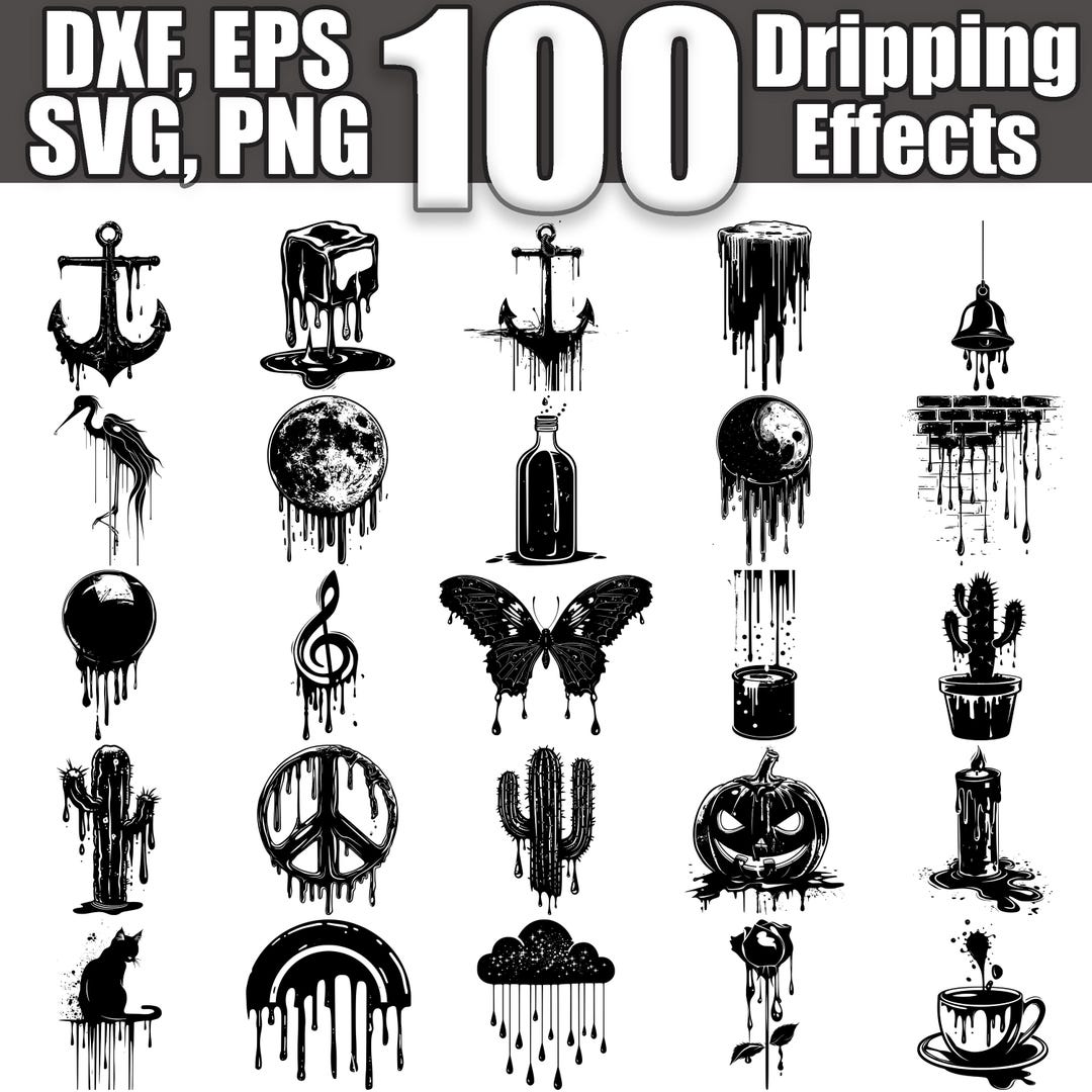 Dripping Effects SVG Bundle, Set of 100, Instant Digital Download Svg ...