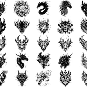 Dragon Face SVG Bundle, Set of 100, Instant Digital Download Svg Png ...