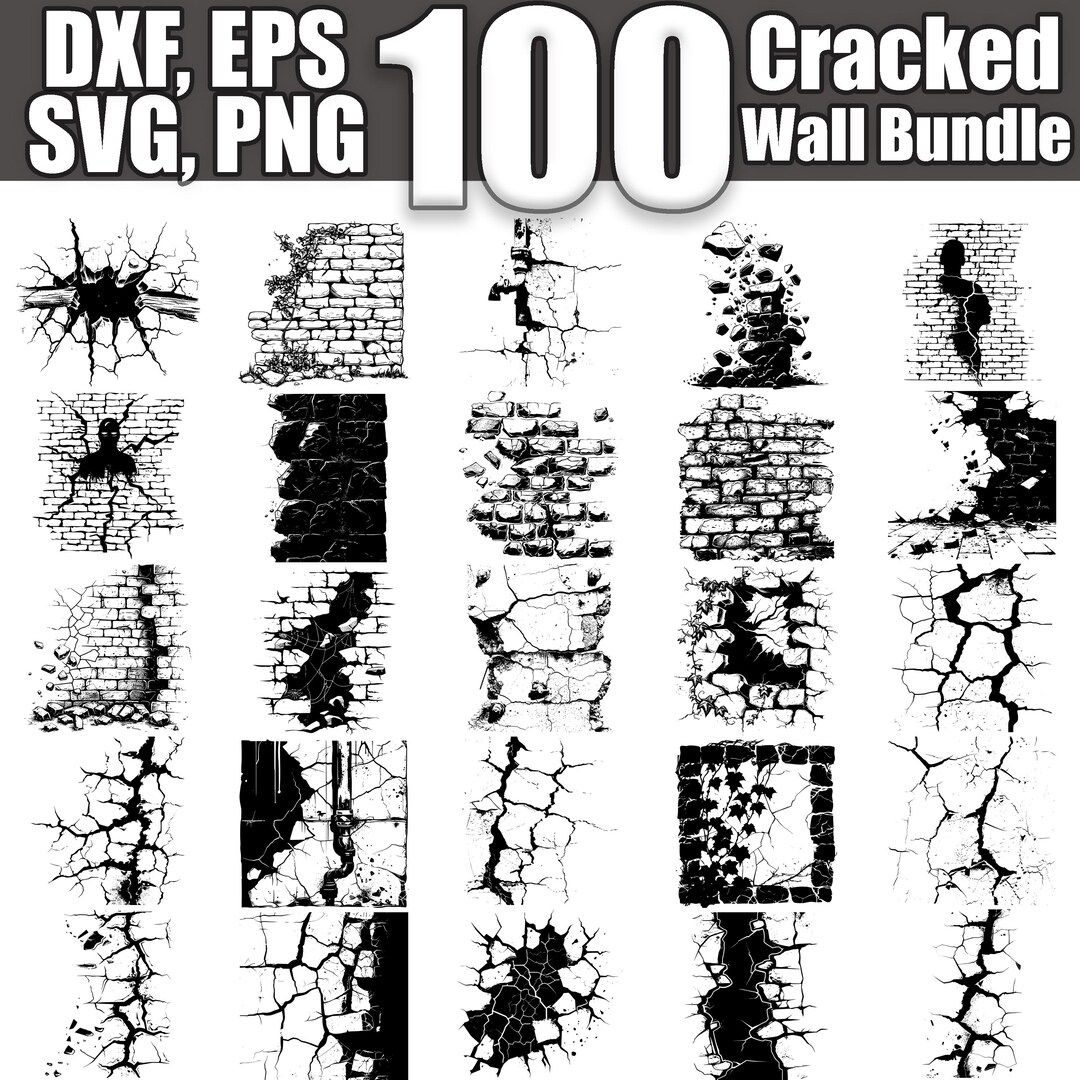 Crack Wall SVG Bundle, Set of 100, Instant Digital Download Svg Png Dxf ...