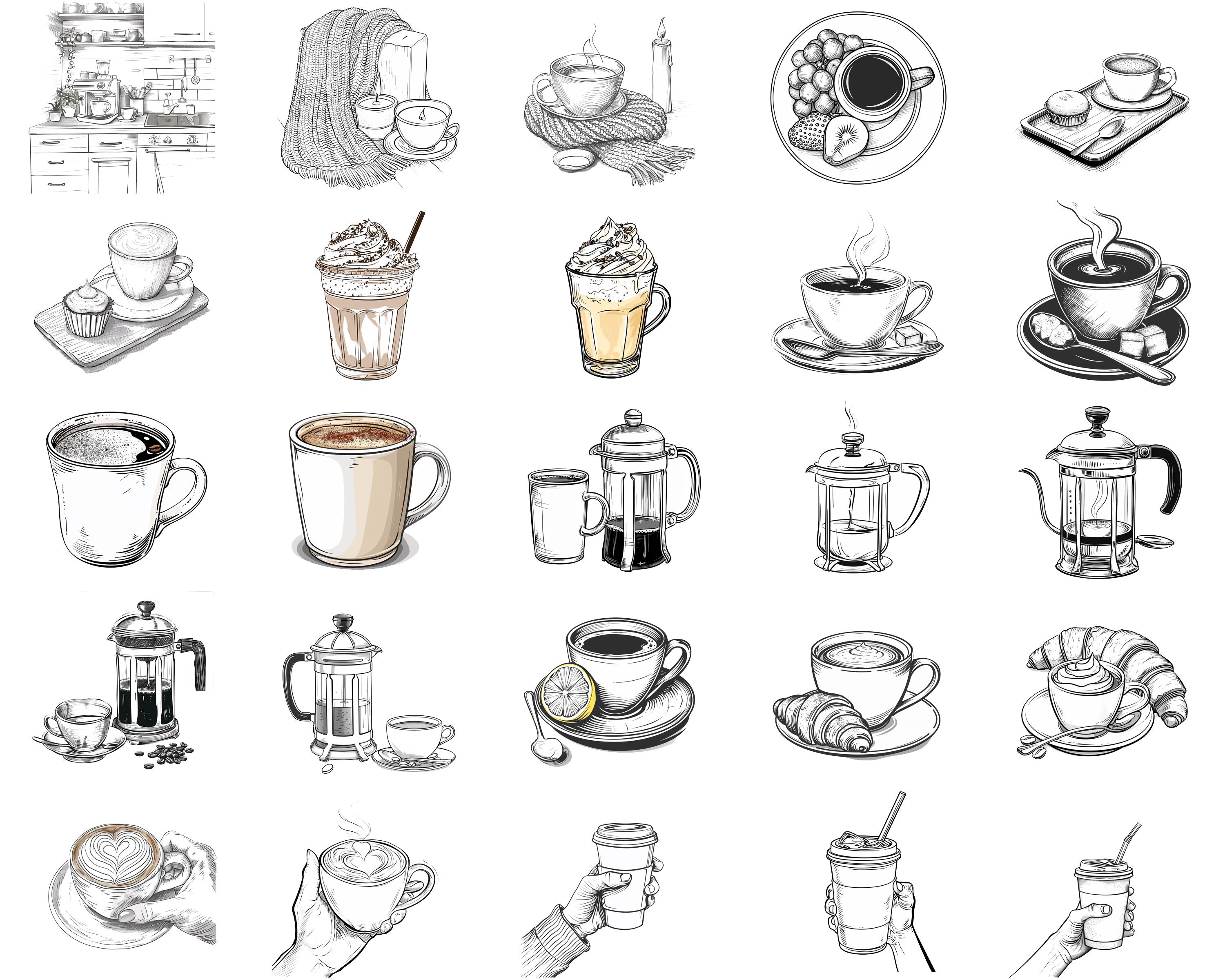 100+ Coffee Break Procreate Brush Set | Procreate Stamp Brushes ...