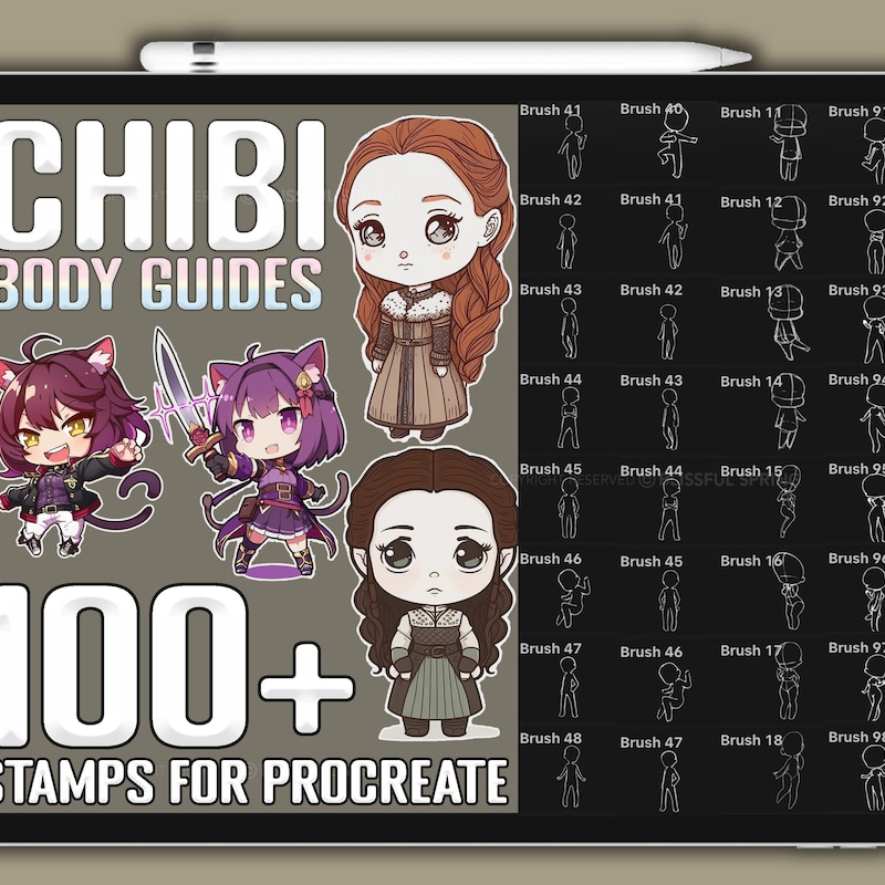 Procreate Chibi Stamps - Etsy