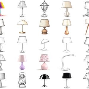 128+ Table Lamp Procreate Brush Set | Stamps for Procreate | Instant ...