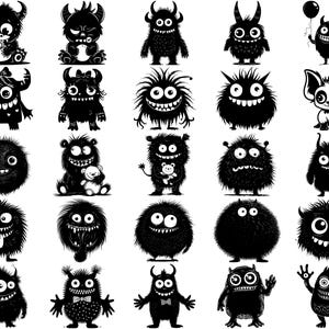 Cute Monsters SVG Bundle, Set of 100, Instant Digital Download Svg Png ...