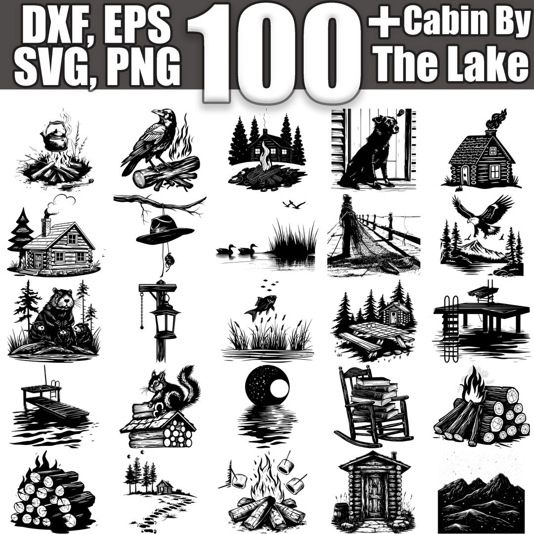 Cabin by the Lake SVG Bundle: 100 Rustic Designs (digital Download) - Etsy