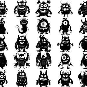 Cute Monsters SVG Bundle, Set of 100, Instant Digital Download Svg Png ...
