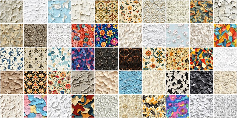 Paper Mache Texture Procreate Brushes: 100+ Seamless Patterns (instant ...
