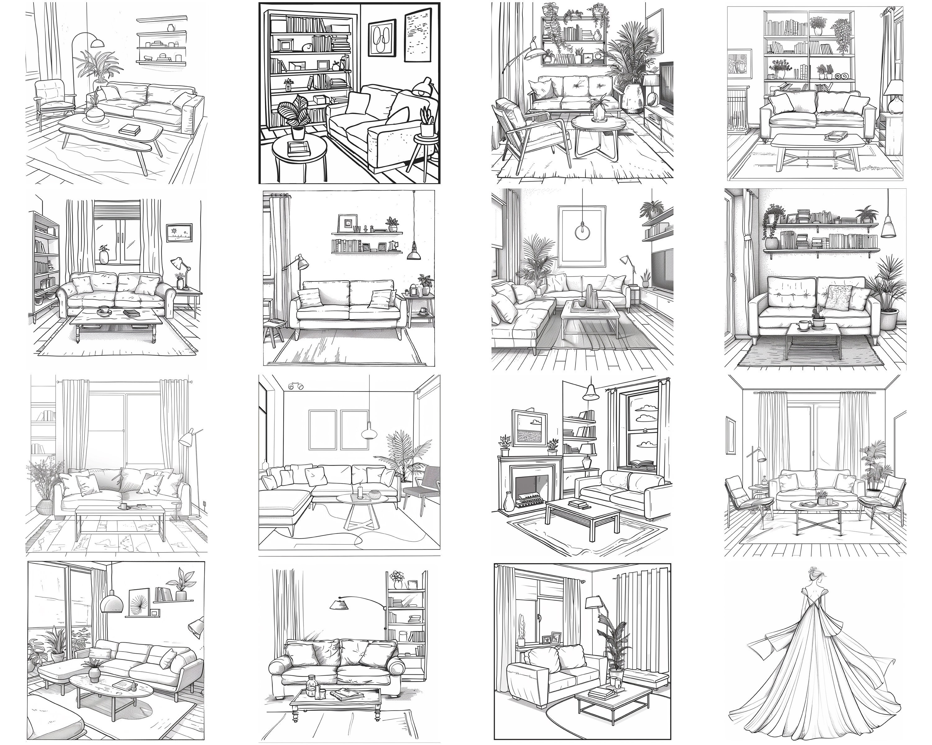135+ Living Room Procreate Brush Set | Stamps for Procreate | Instant ...