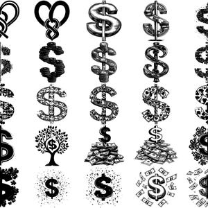 Dollar Sign SVG Bundle, Set of 100, Instant Digital Download Svg Png ...