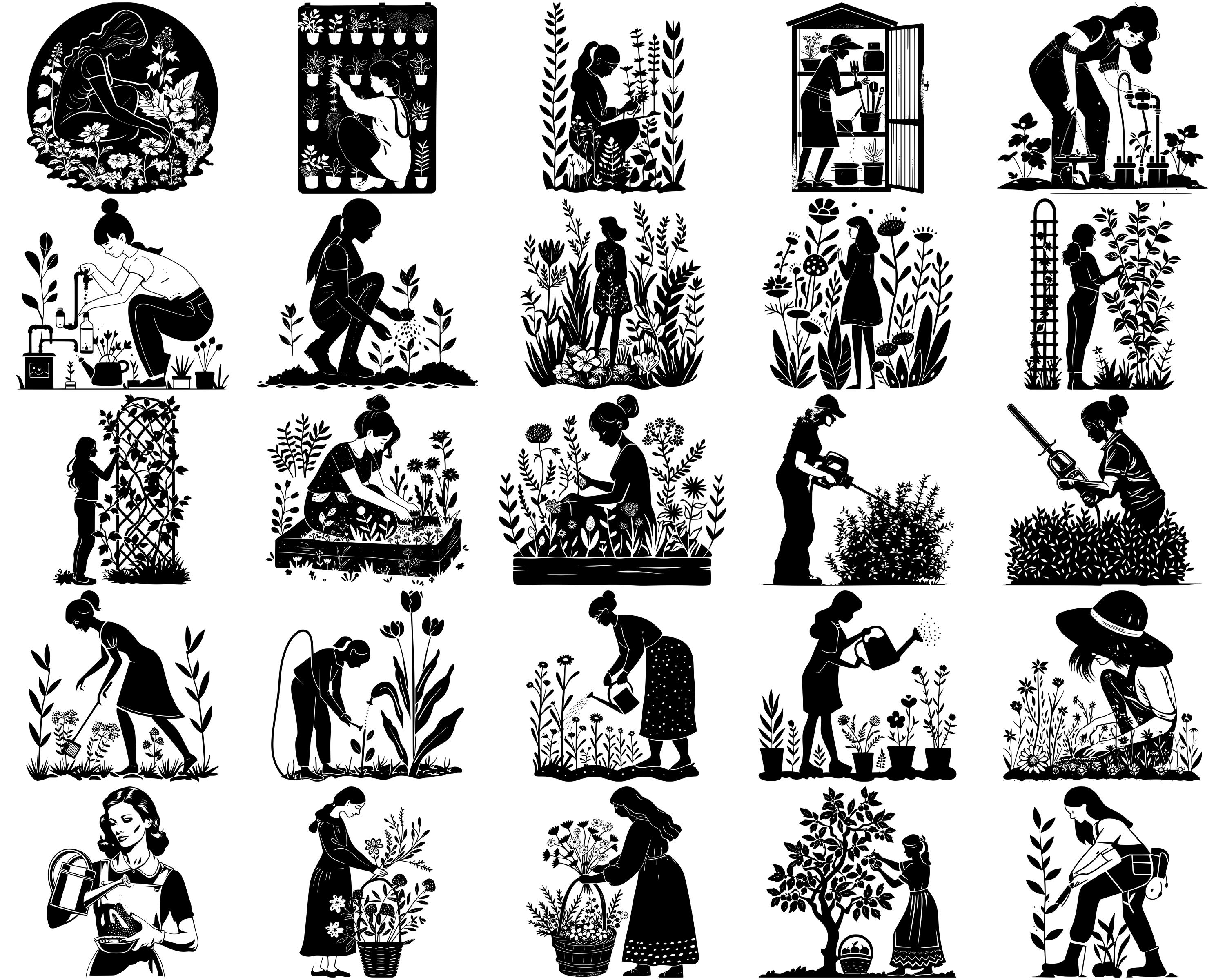 Gardener Woman SVG Bundle, Set of 100, Instant Digital Download Svg Png ...